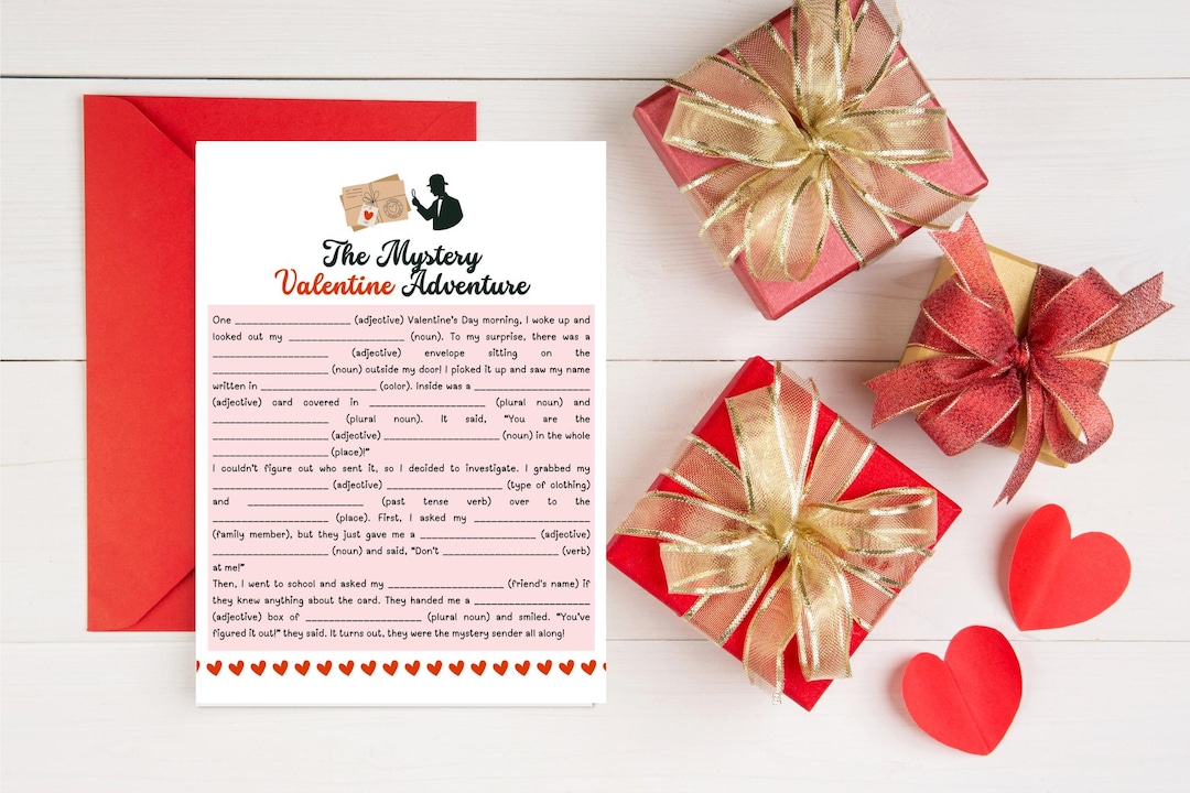 The Mystery Valentine Adventure Mad Libs, Printable, Digital Mad Lib ...