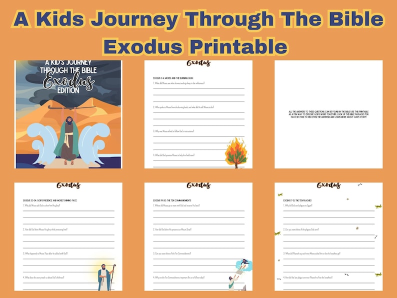 Kids Bible Study Exodus Printable | Sunday School Worksheets ...