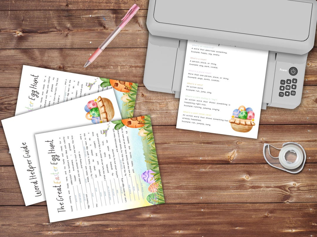 Easter Mad Libs Printable for Kids, Easter Egg Hunt Grammar Activity ...