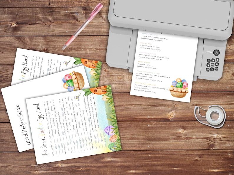 Easter Mad Libs Printable for Kids, Easter Egg Hunt Grammar Activity ...