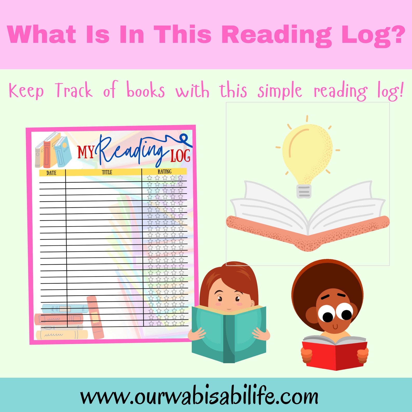 Colorful Reading Log - Printable Digital Download - Etsy