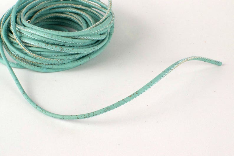 Cork Rope Turquoise 3 Mm 40 Inches - Etsy