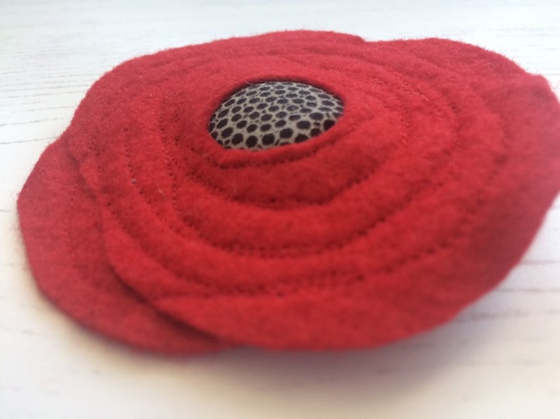 Red Poppy Brooch Wool Felt Poppy Brooch Flower Brooch - Etsy