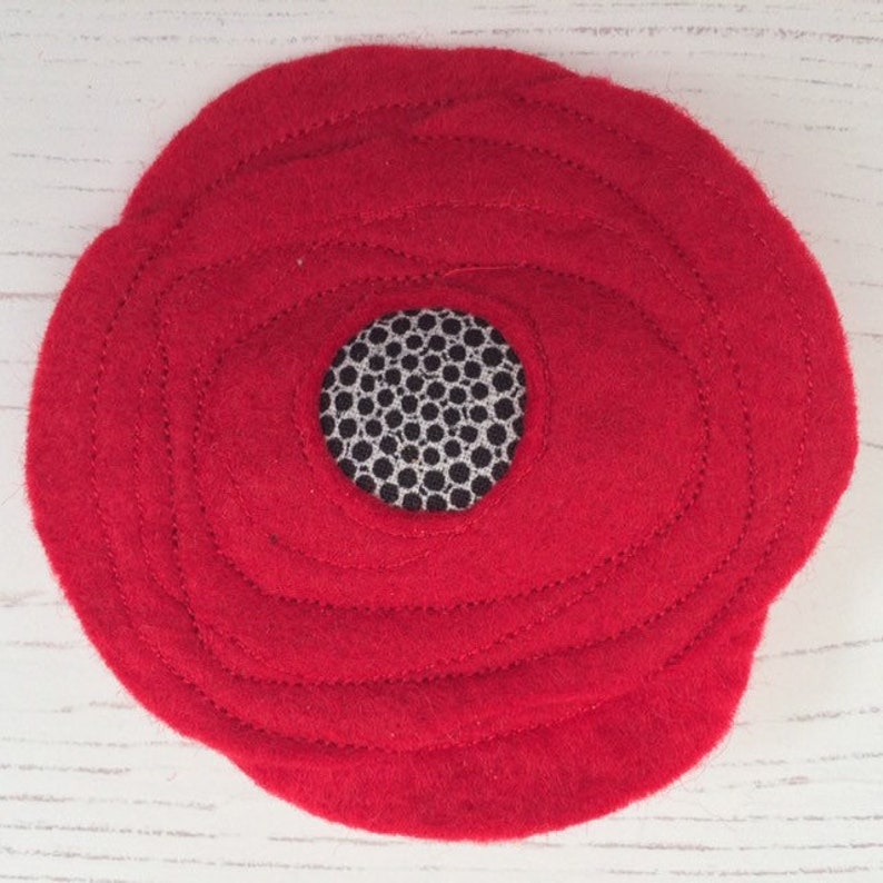 Red Poppy Brooch Wool Felt Poppy Brooch Flower Brooch - Etsy