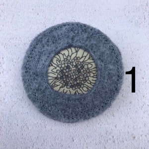 Wool Felt and Liberty Fabric Brooch Pin - Marble Grey - Etsy