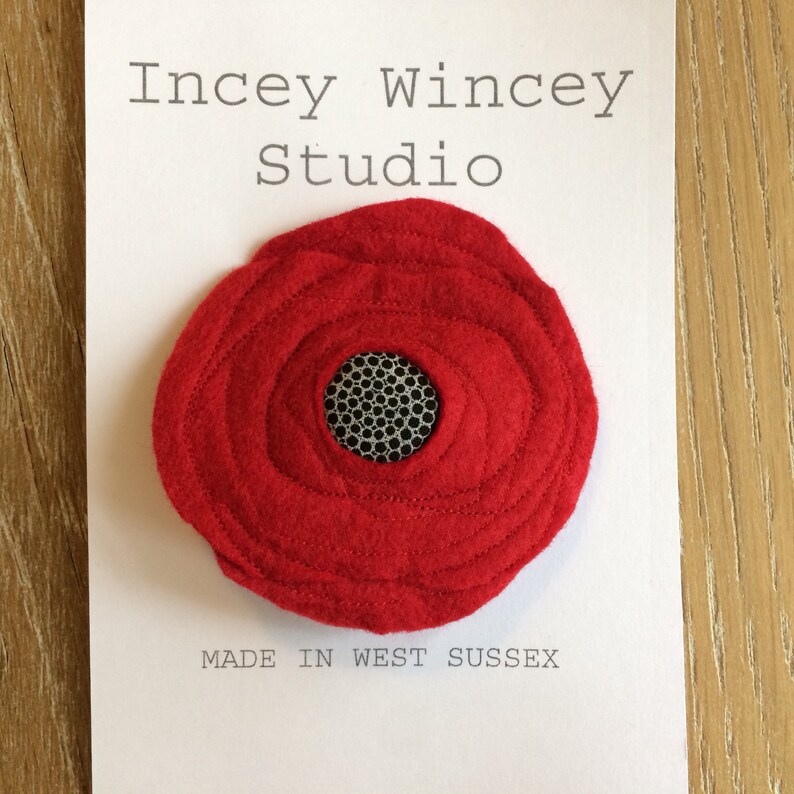 Red Poppy Brooch Wool Felt Poppy Brooch Flower Brooch - Etsy