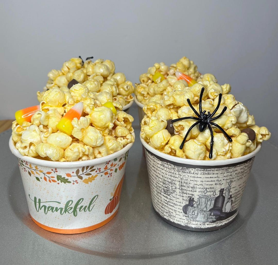 Fake Popcorn and Candy Cup | Fall Tiered Tray Decor | Faux Popcorn - Etsy