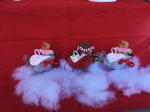Gingerbread Candy Sled Tin Sled Gingerbread Tiered Tray - Etsy