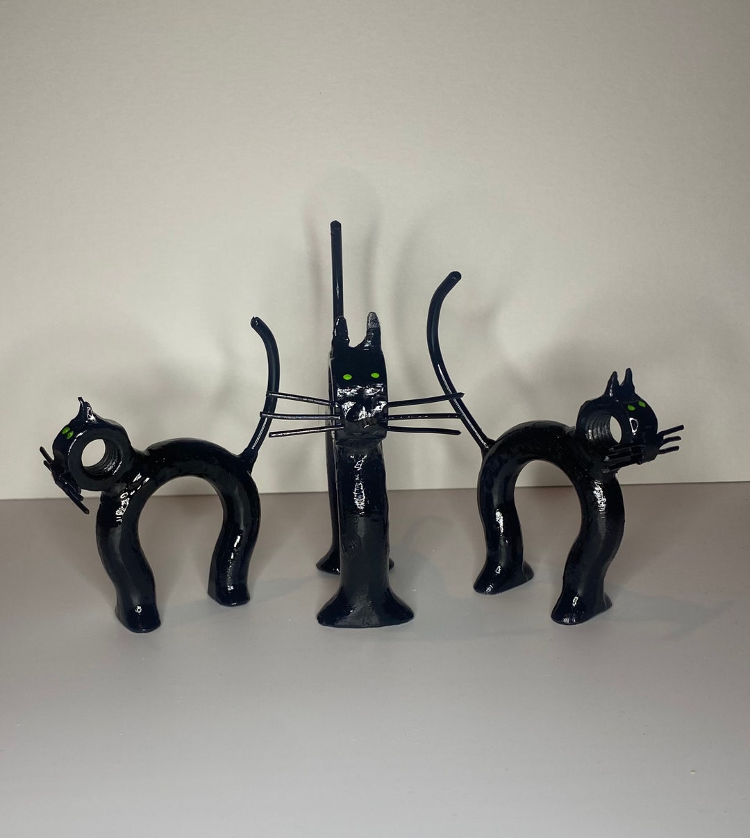 Upcycled Metal Black Cat Welded Black Cat Halloween Decor Metal Cat ...