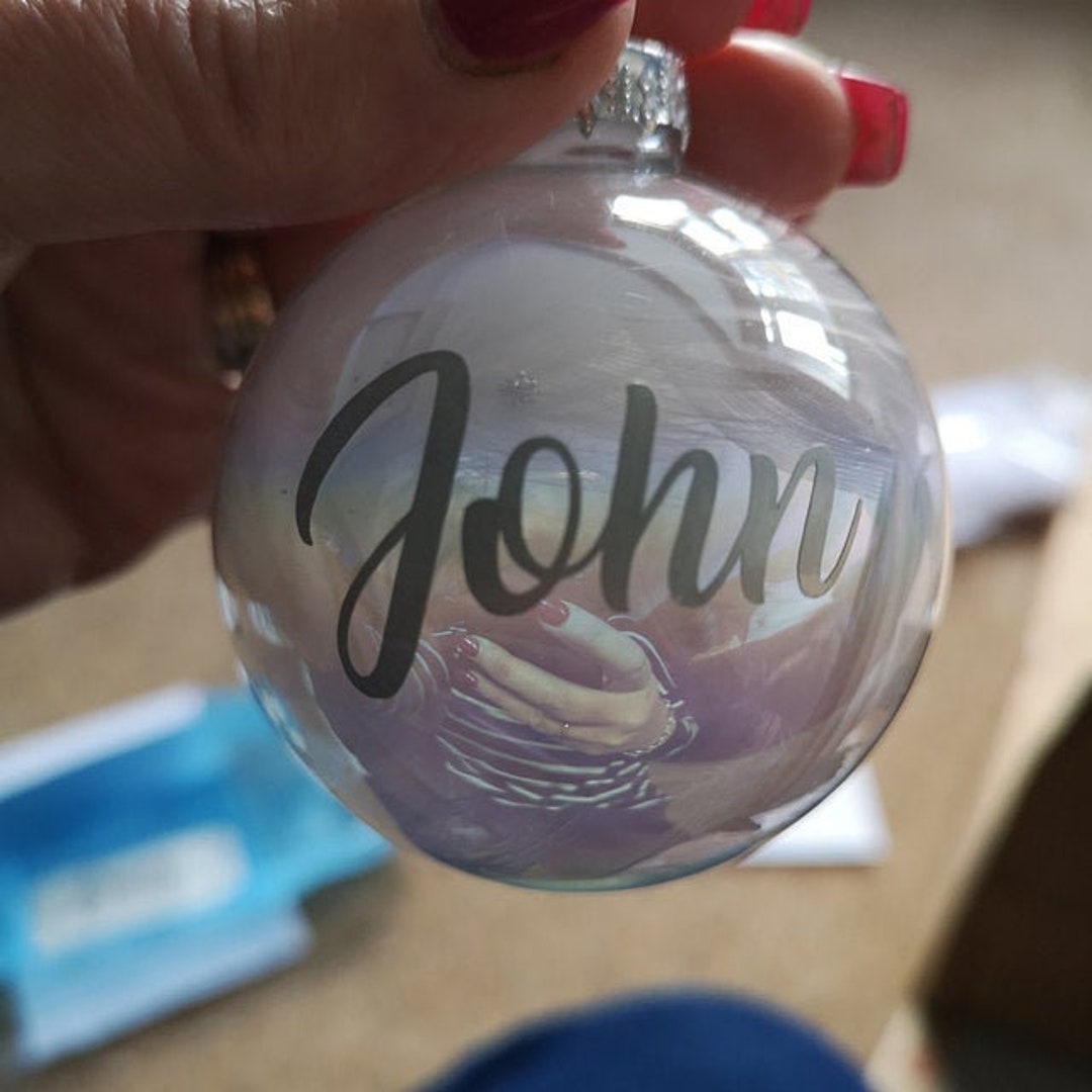 Personalized Christmas Bauble Name Decal: Custom Vinyl Label - Etsy