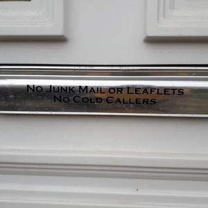 Personalised Letterbox Sign Decal Label for Greeting or Instruction and ...