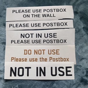 Personalised Letterbox Sign Decal Label for Greeting or Instruction and ...