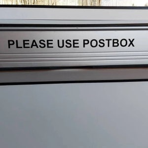 Personalised Letterbox Sign Decal Label for Greeting or Instruction and ...