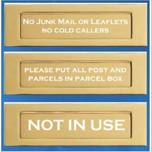 Personalised Letterbox Sign Decal Label for Greeting or Instruction and ...