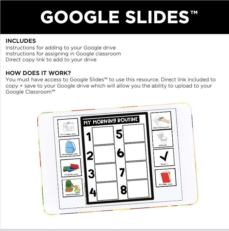 Special Ed Routines | Visual Schedule | Editable Routines | Google ...