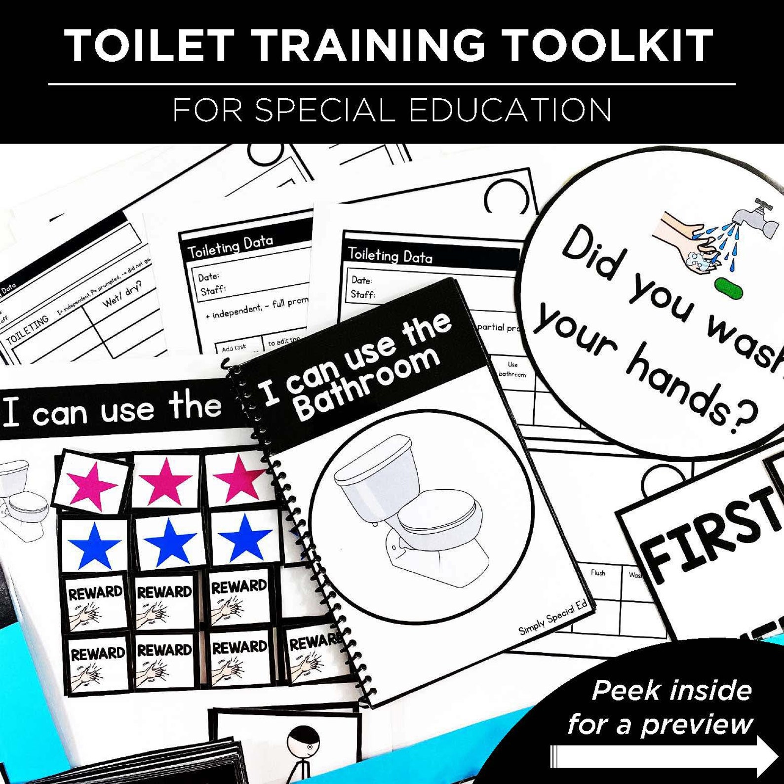 Toilet / Potty Training Toolkit for Special Ed: Adapted Books, Visuals ...