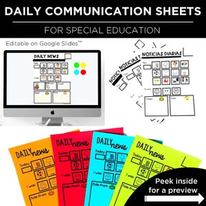 Daily Home Communication Logs | Special Ed | Editable Parent ...
