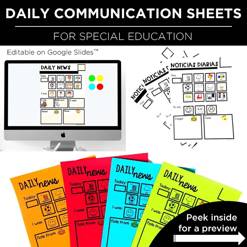 Daily Home Communication Logs | Special Ed | Editable Parent ...