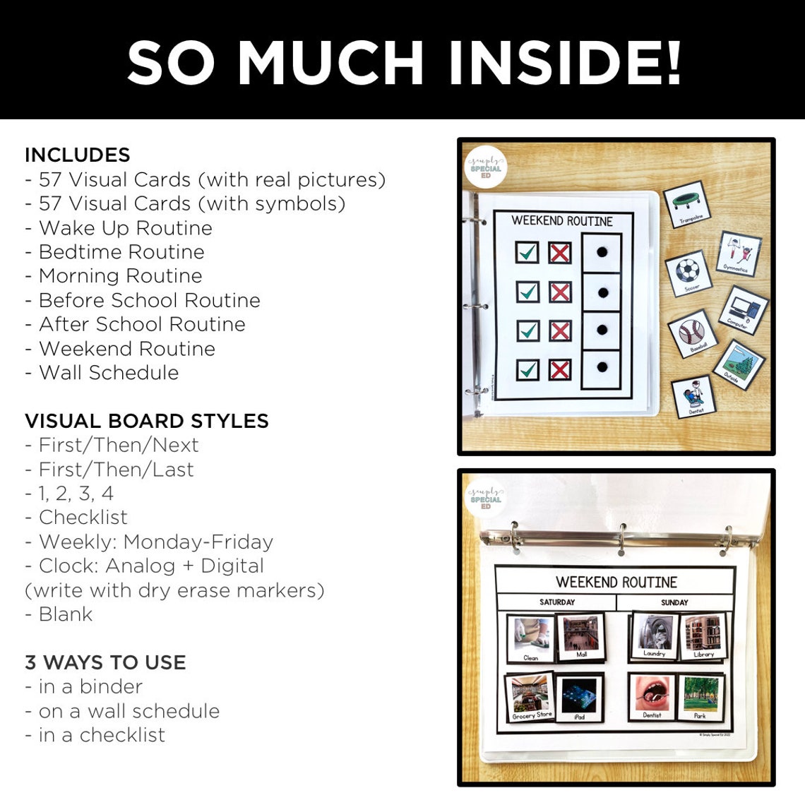 Home Visual Schedules: Daily Routines, Checklists, Visuals | Special ...