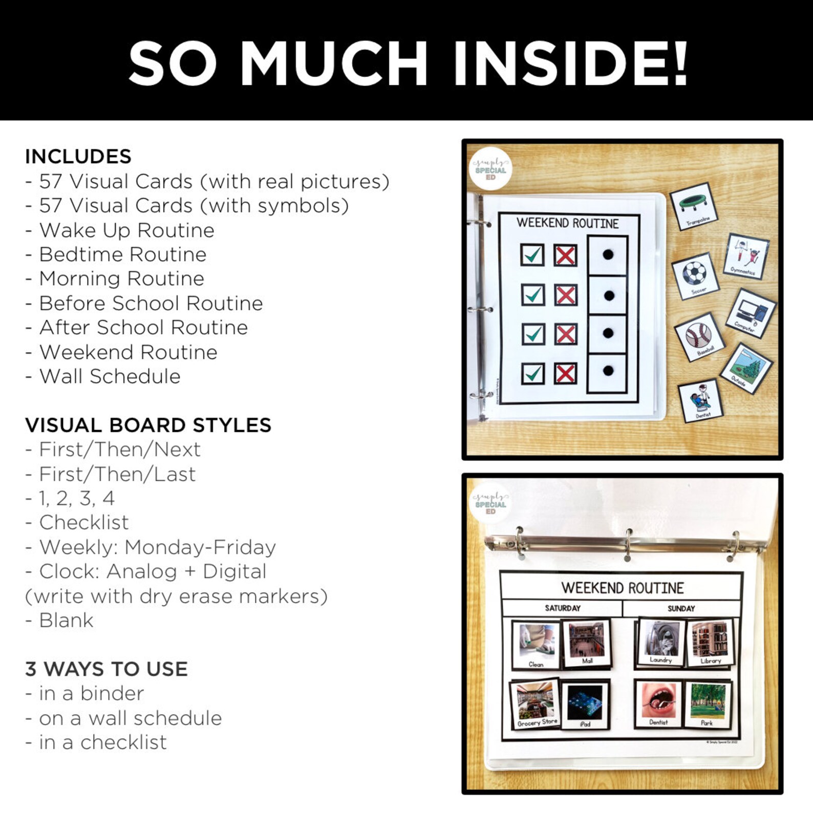 Home Visual Schedules: Daily Routines, Checklists, Visuals | Special ...