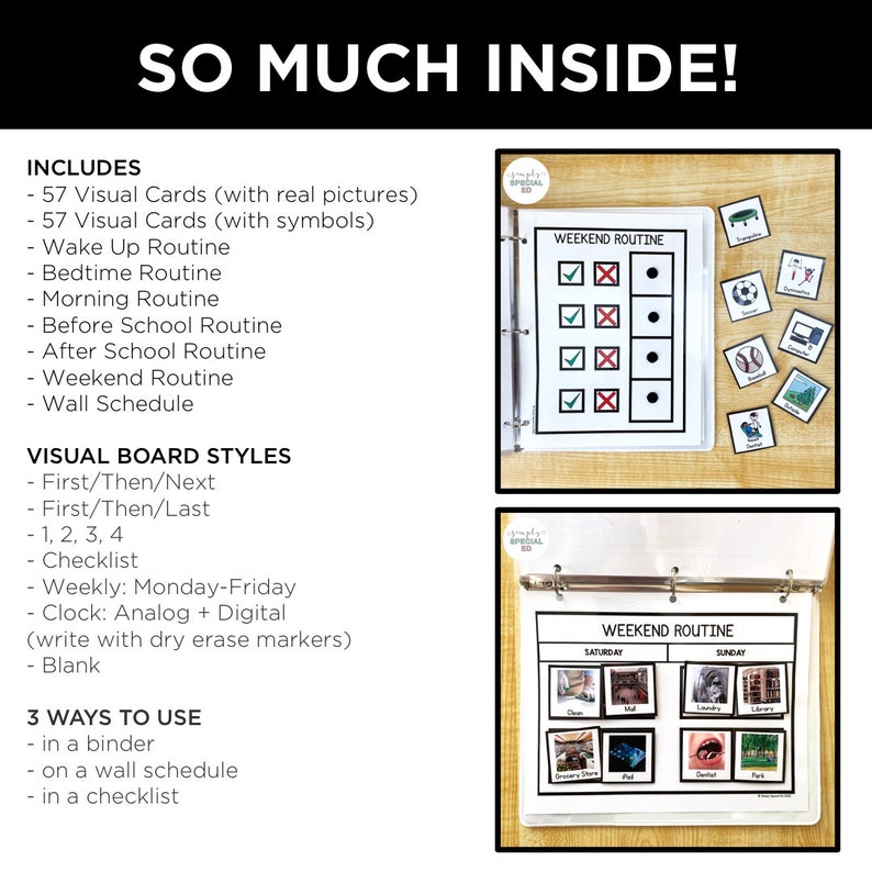 Home Visual Schedules: Daily Routines, Checklists, Visuals | Special ...
