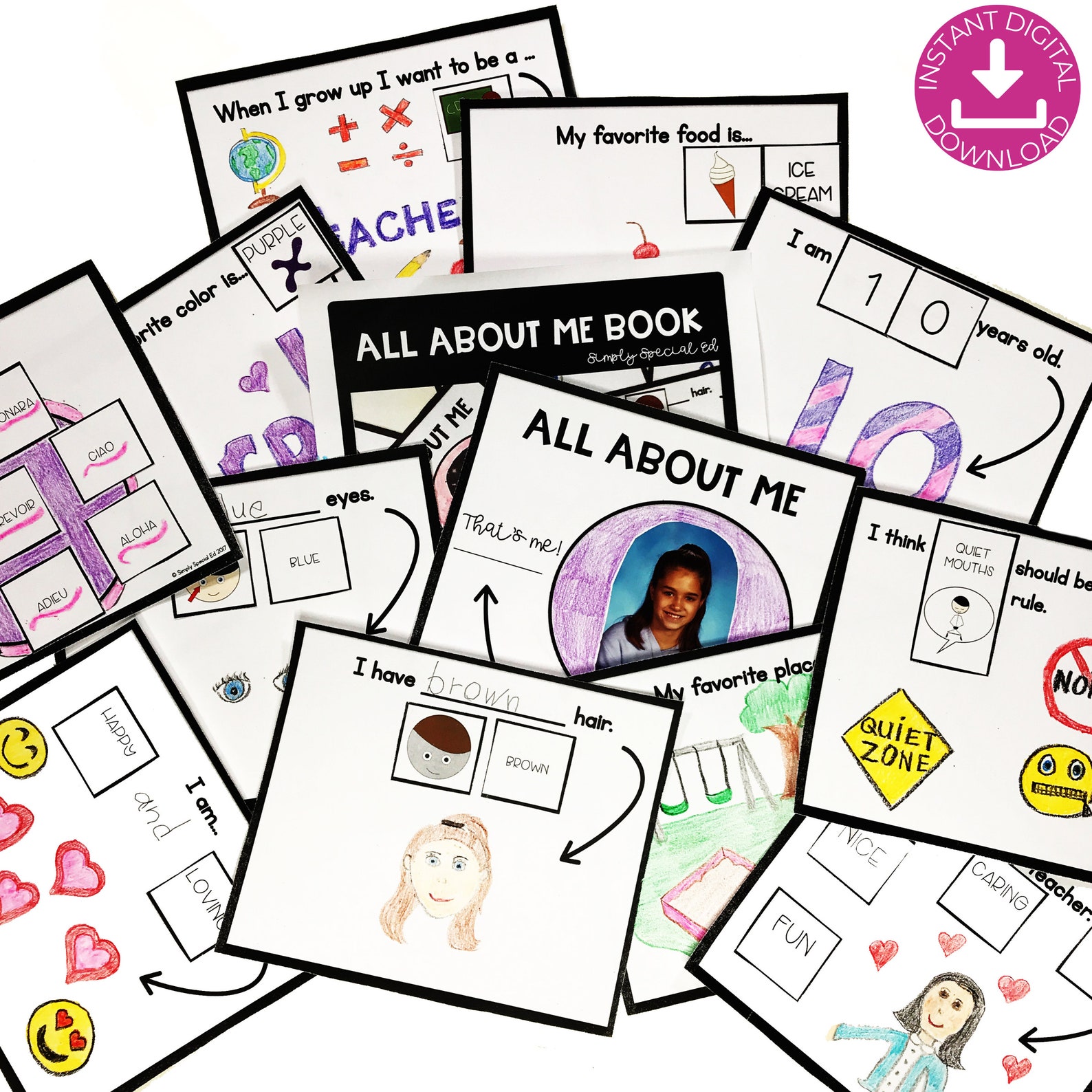 All About Me Book | Printable Digital Download | Back to School ...