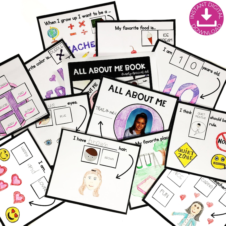 All About Me Book | Printable Digital Download | Back to School ...
