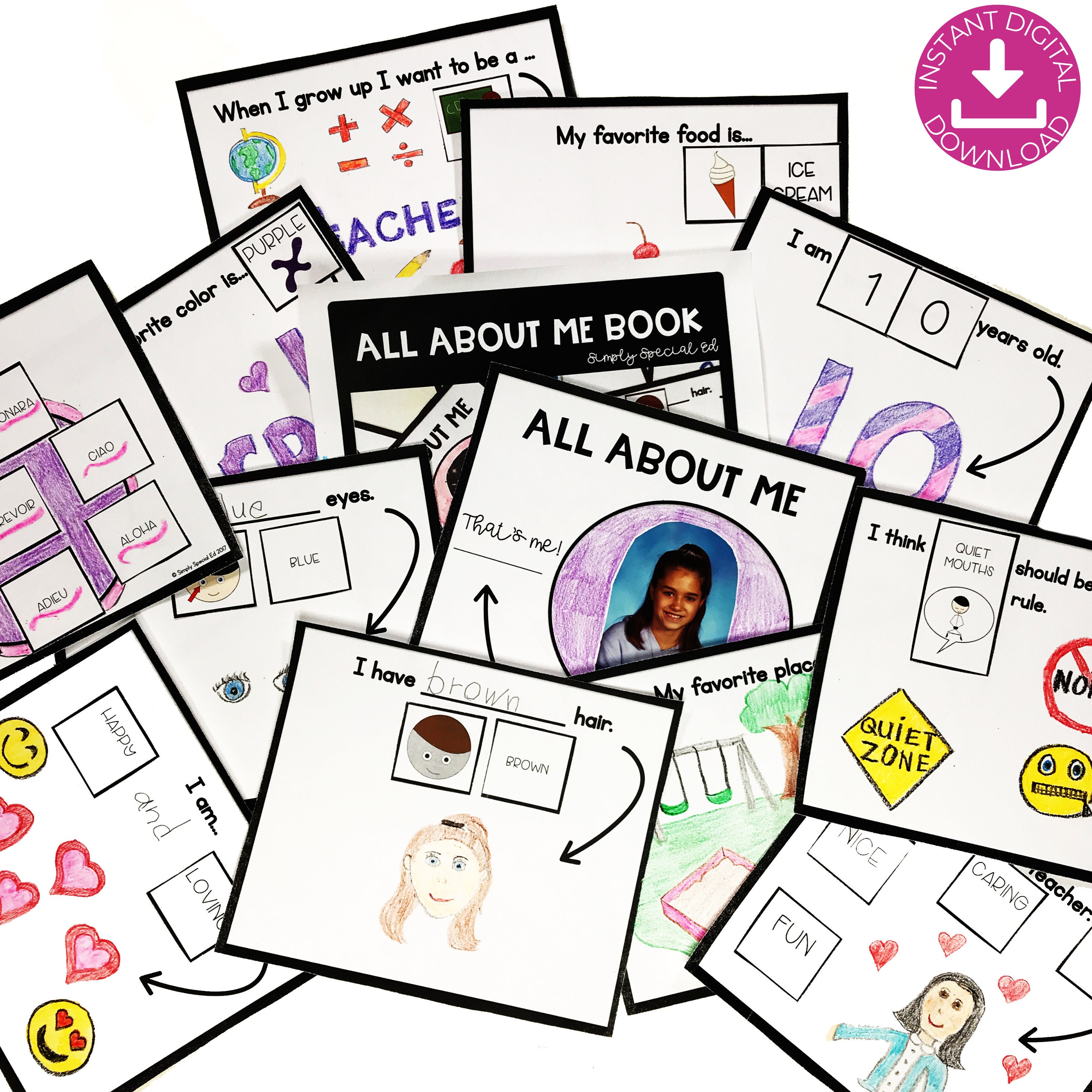 All About Me Book | Printable Digital Download | Back to School ...