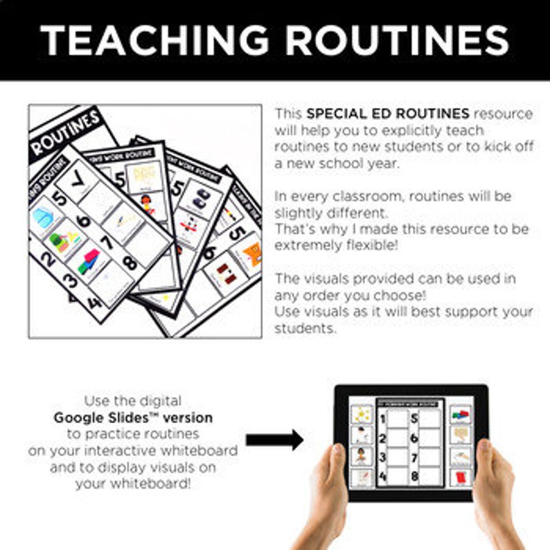 Special Ed Routines | Visual Schedule | Editable Routines | Google ...