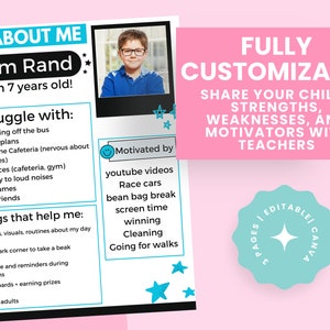 All About Me Editable Template, Special Education, Therapist and ...