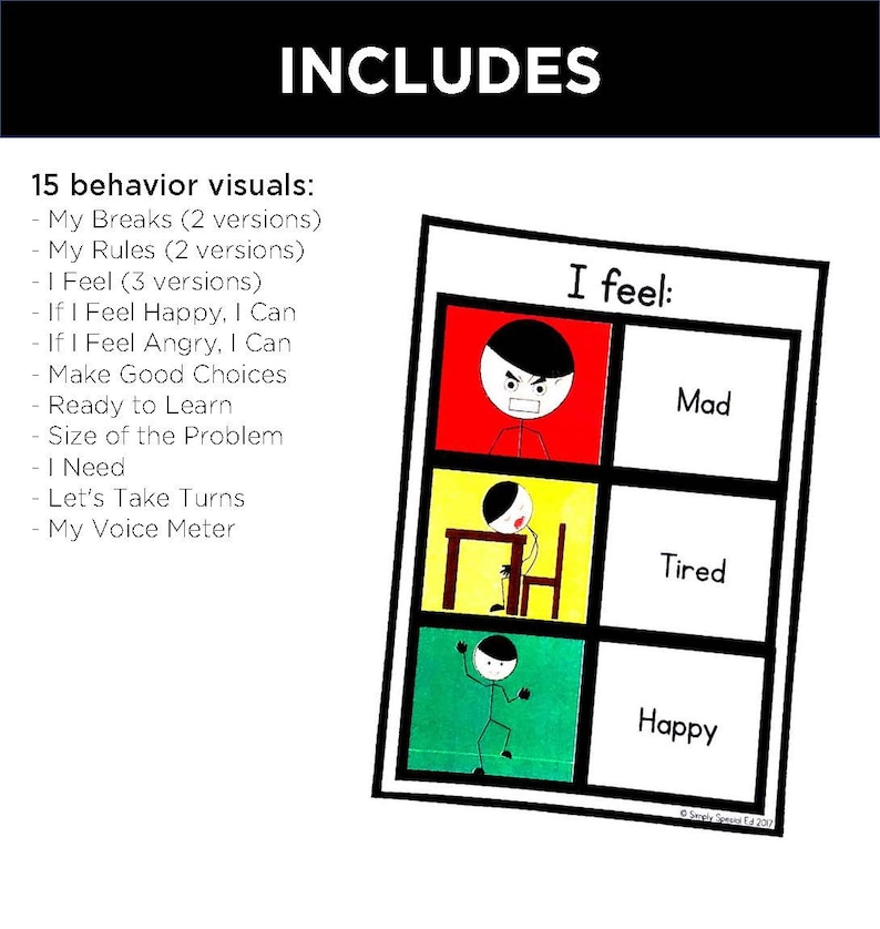 Behavior Visuals and Supports Special Education Behavior Visuals Visual ...