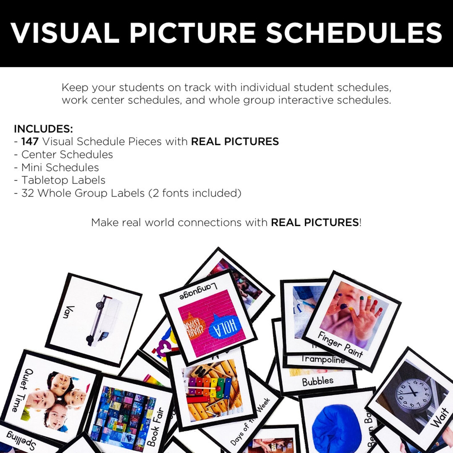 Visual Schedules | REAL PICTURES | Functional Schedules | High School ...