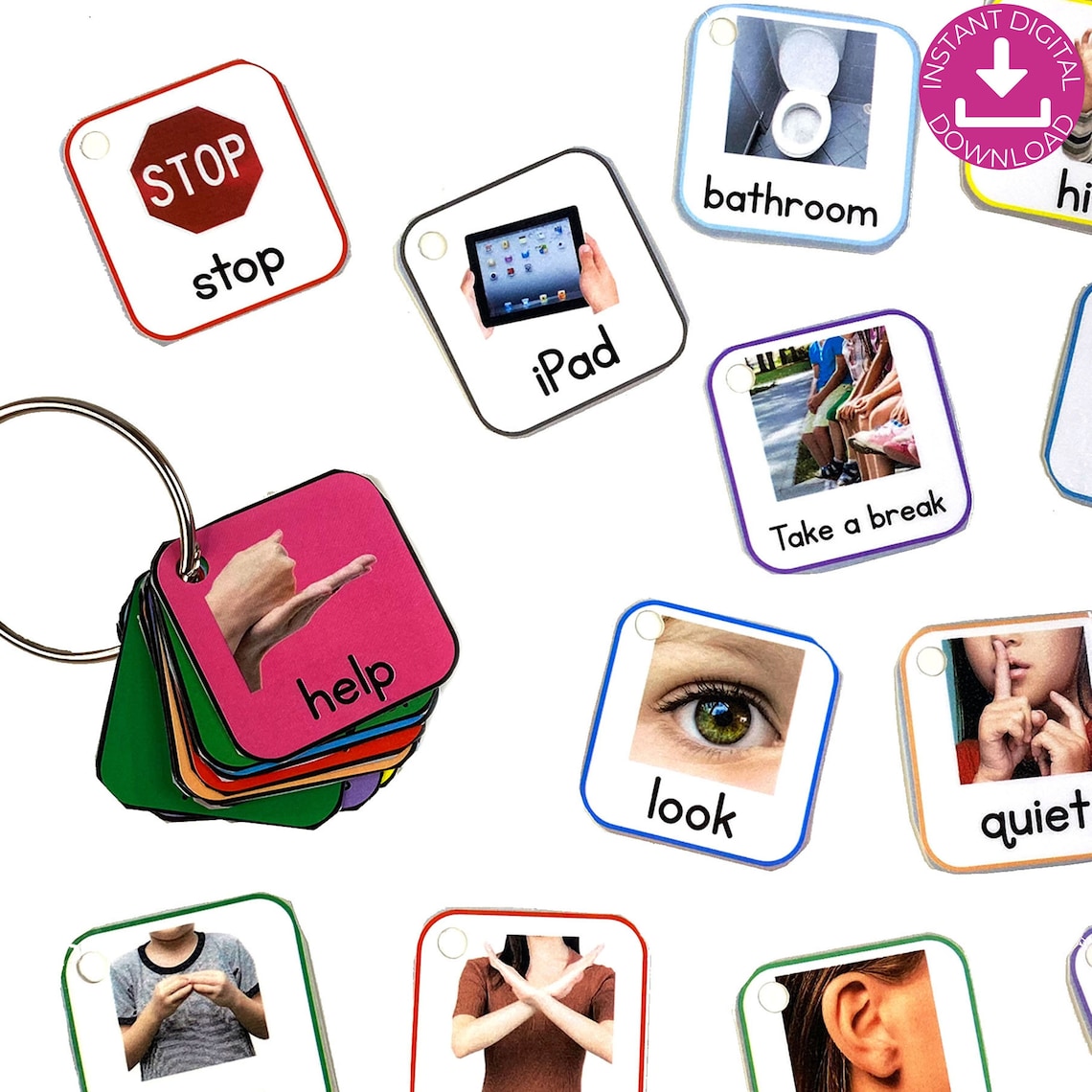 Visual Keychain: Real Pictures PECS Cards Special - Etsy