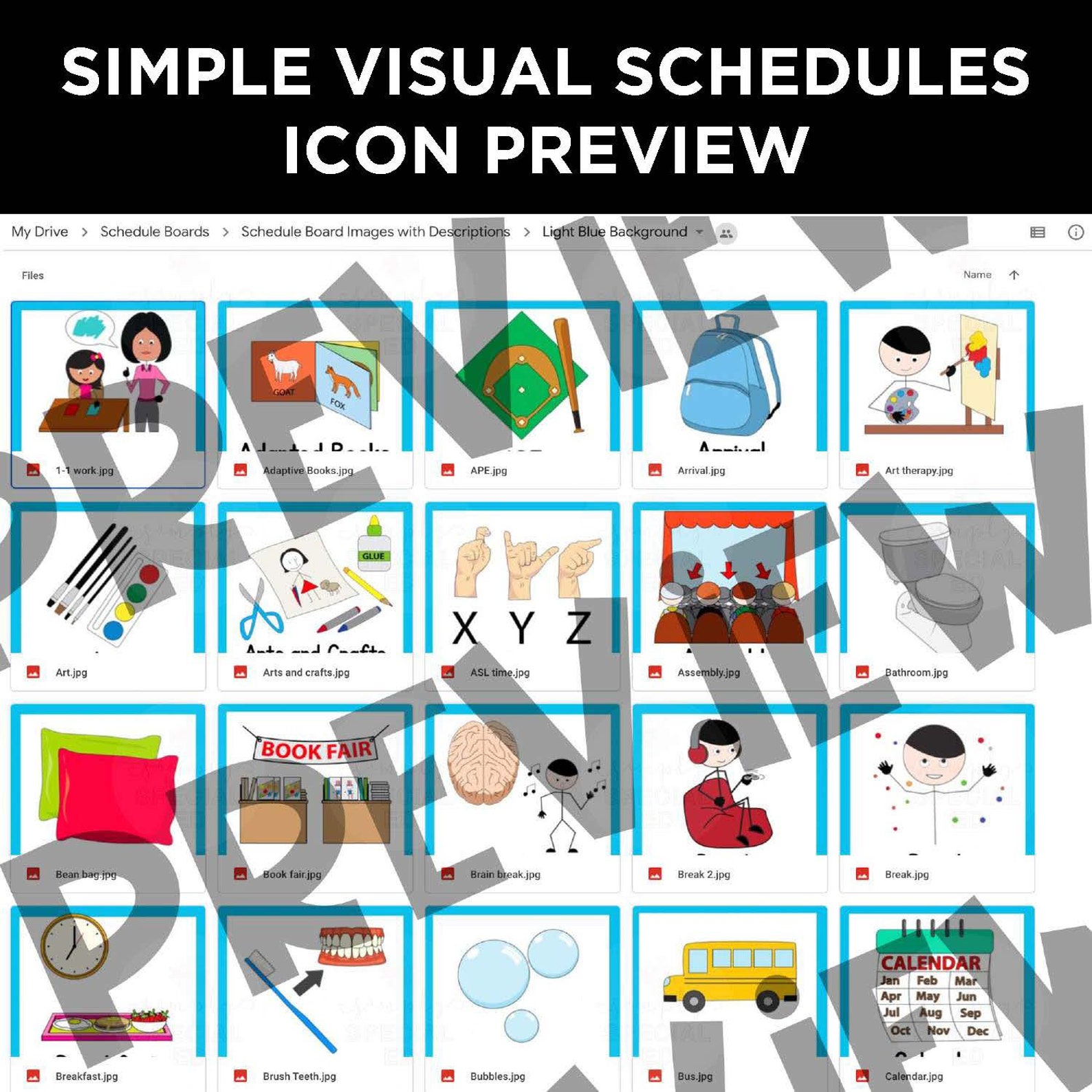 Visual Schedules | Color Coded Visual Schedule | Printable | Autism ...