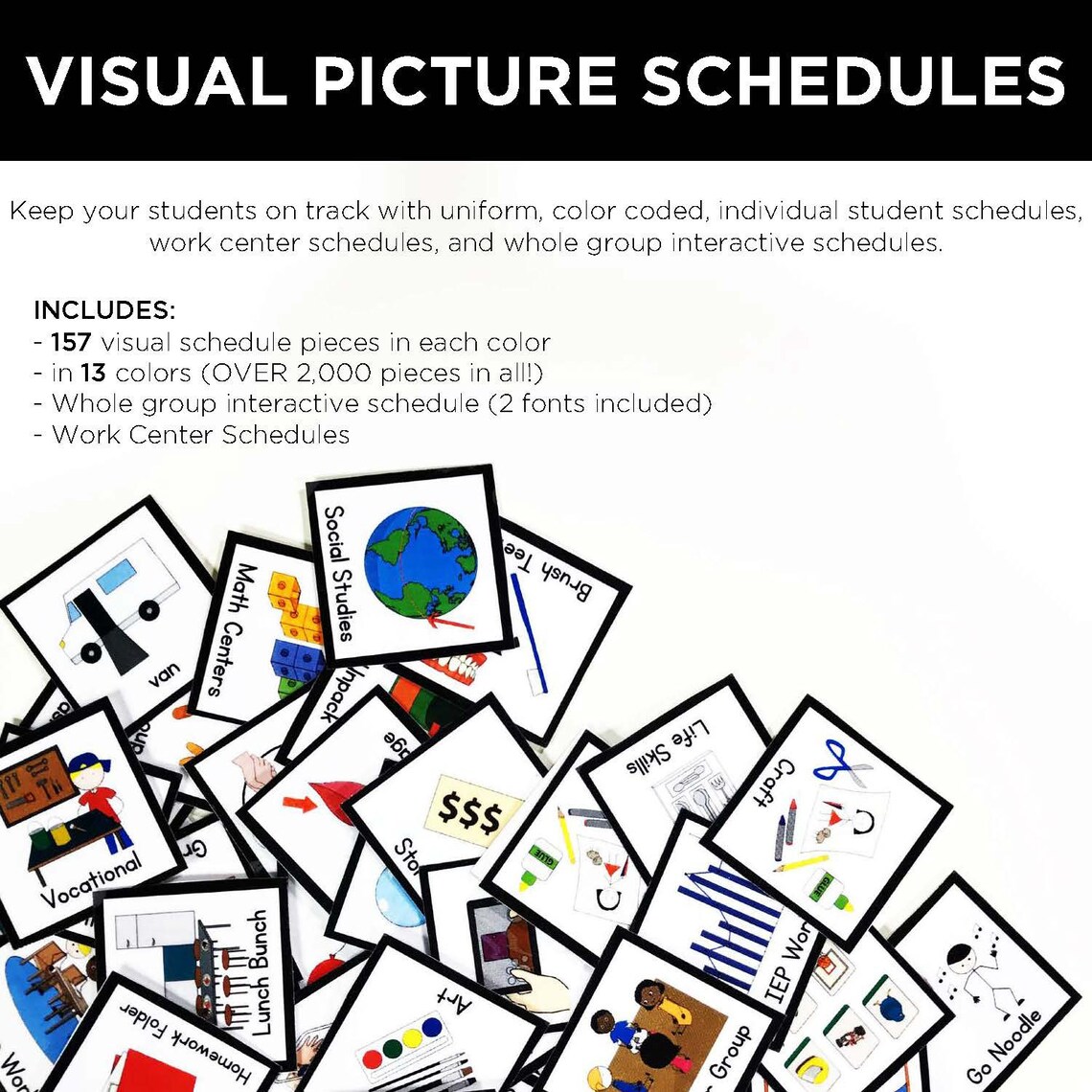 Visual Schedules Color Coded Visual Schedule Printable Autism Classroom ...
