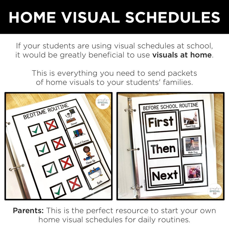 Home Visual Schedules: Daily Routines, Checklists, Visuals | Special ...