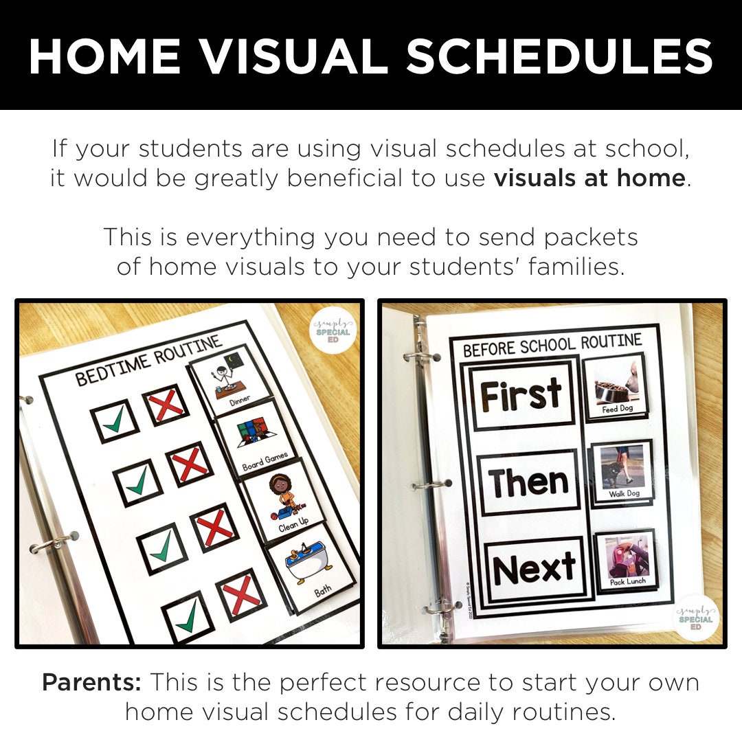 Home Visual Schedules: Daily Routines, Checklists, Visuals | Special ...