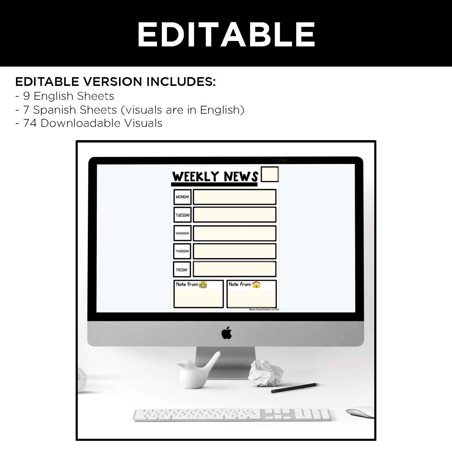 Daily Home Communication Logs | Special Ed | Editable Parent ...