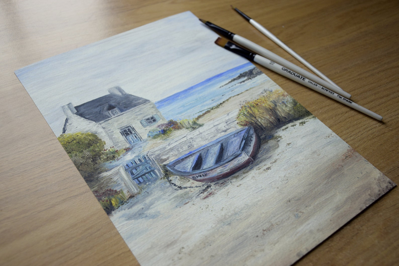 Limited Edition Beach Scene A4 Art Print, Oil Painting Nautical Themed ...