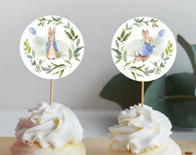 Peter Rabbit Cupcake Toppers Peter Rabbit Birthday Shower - Etsy