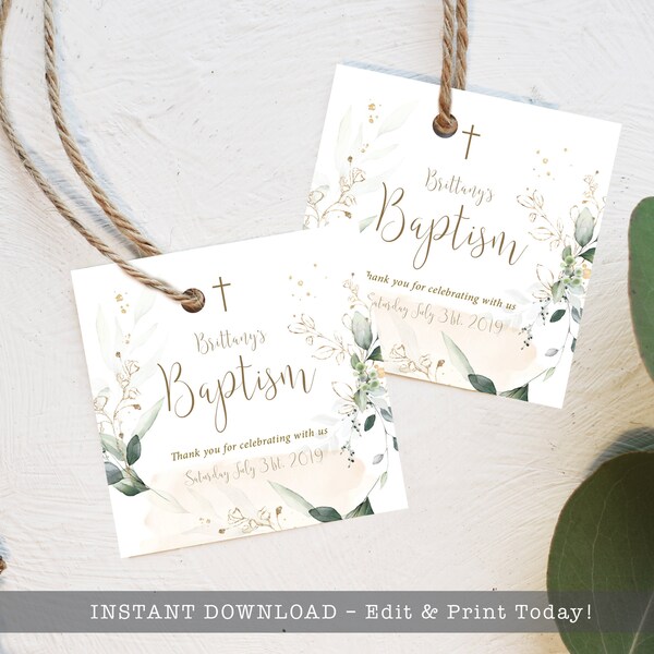 Baptism Tag - Etsy