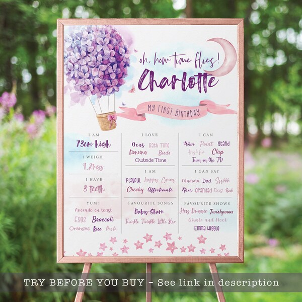 Hot Air Balloon Birthday Board - Etsy