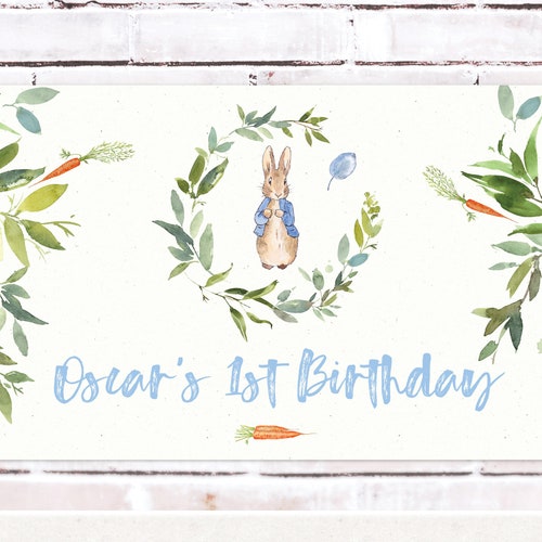Peter Rabbit Birthday Backdrop First Birthday Backdrop - Etsy