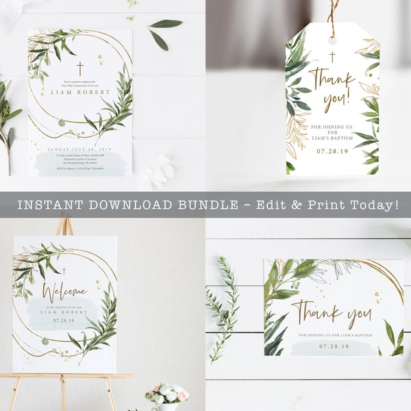Greenery and Gold - Etsy