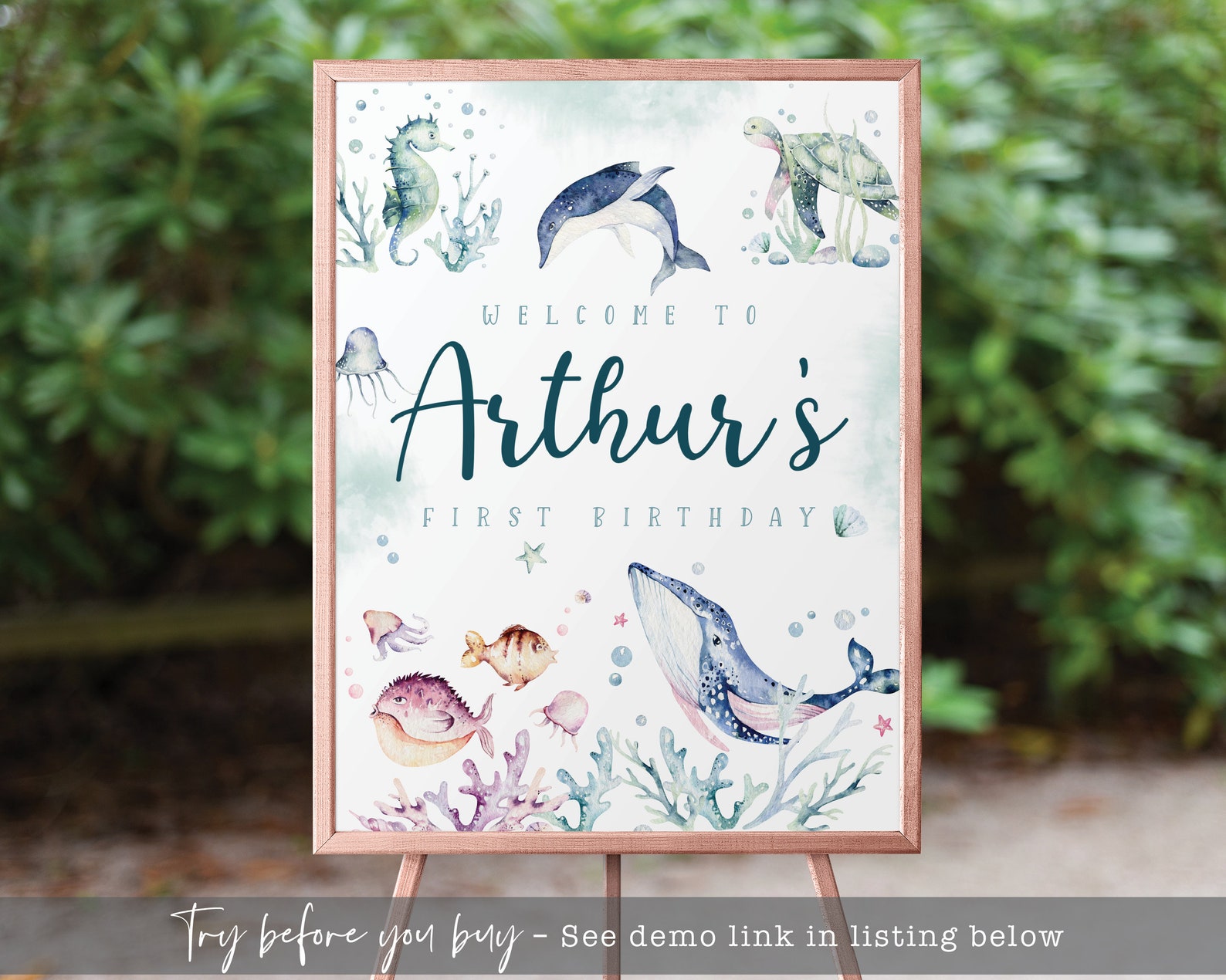 Under the Sea Party Welcome Sign Under the Sea 1st Birthday - Etsy