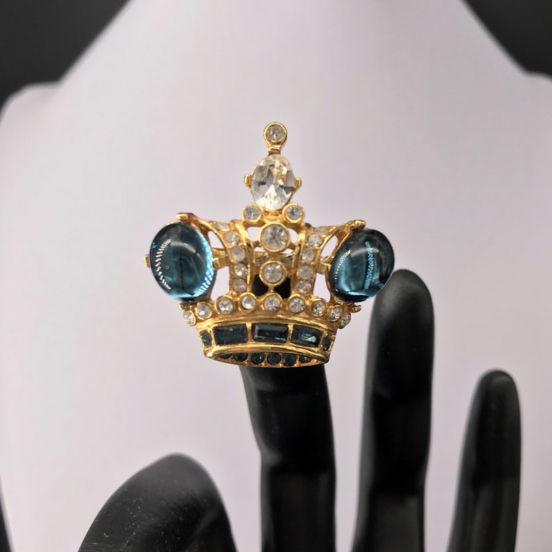 Butler & Wilson Royal Crown Brooch Deep Sea Blue - Etsy