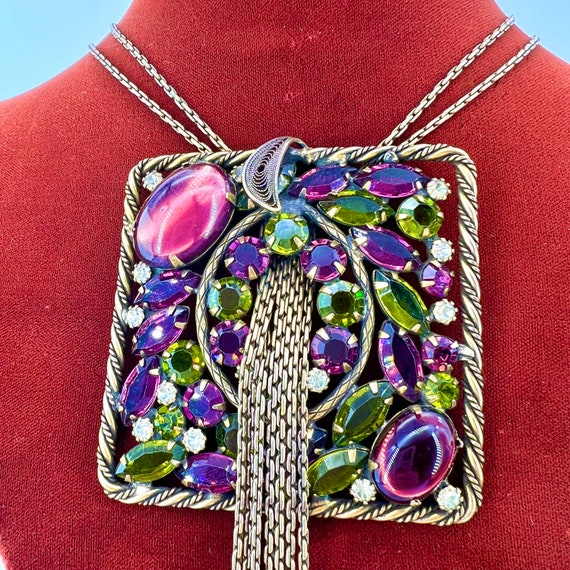 Alice Caviness Jeweled Waterfall Statement Necklace - Gem