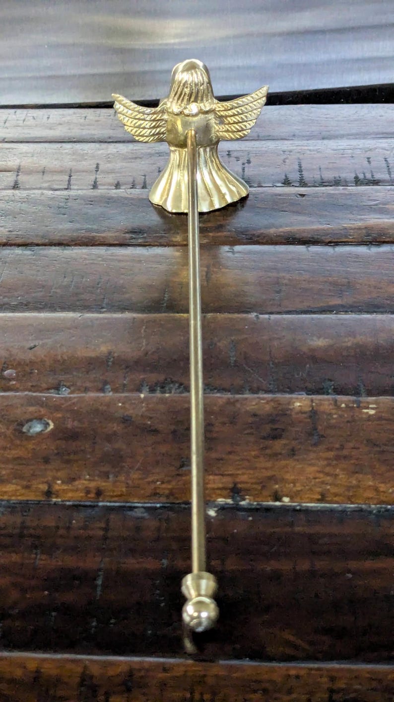 Vintage 1970s Solid Brass Angel Candlestick & Matching Angel Snuffer ...