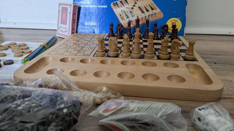 Vintage Kid Connection 12 Game Set With Wooden Board - Etsy
