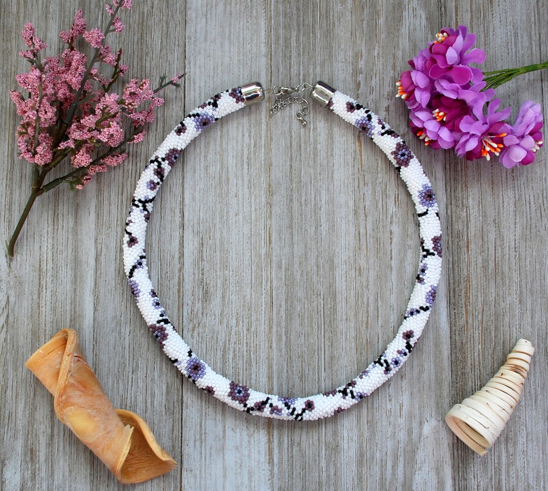 Statement-Boho-Halskette Halsband Choker Seil Perlenkette - Etsy.de